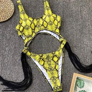 Swim | Cut Out Tassel Detail One Piece Swimsuit | Poshmark